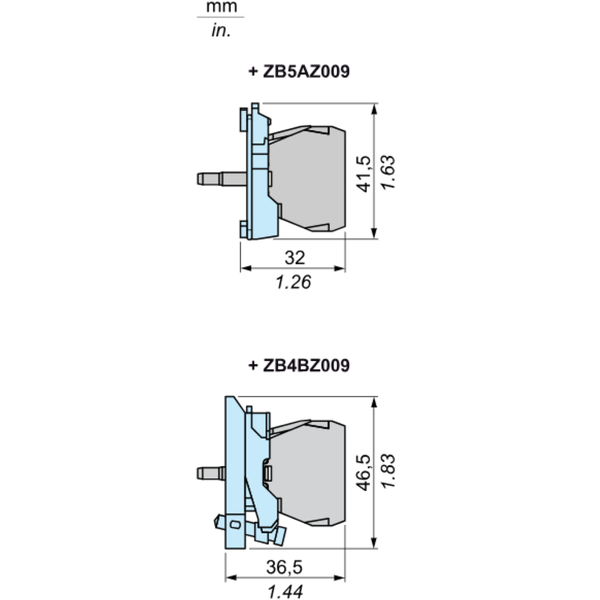Bloco de contato luminoso Schneider ZBVG1 LED 110V IP20