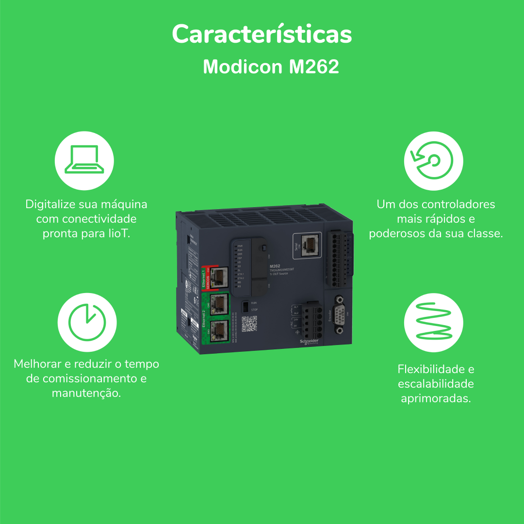 Clp Schneider TM262L10MESE8T 4 entradas/4 saídas 24V Sernos III