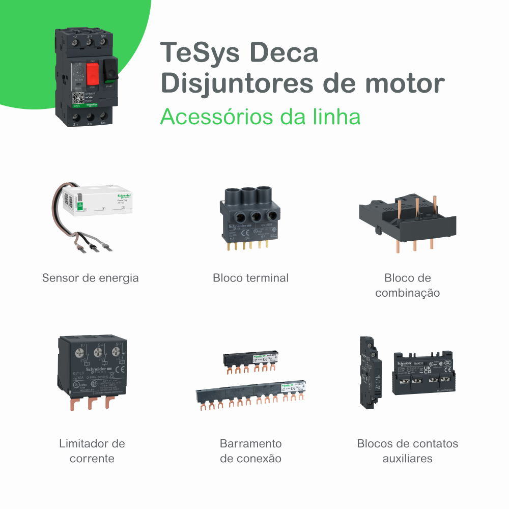 Disjuntor Motor Schneider GV2ME21 17-23A 3P 690V